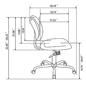 Brenton Studio® Jancy Mesh Low-Back Task Chair, Black/Chrome
