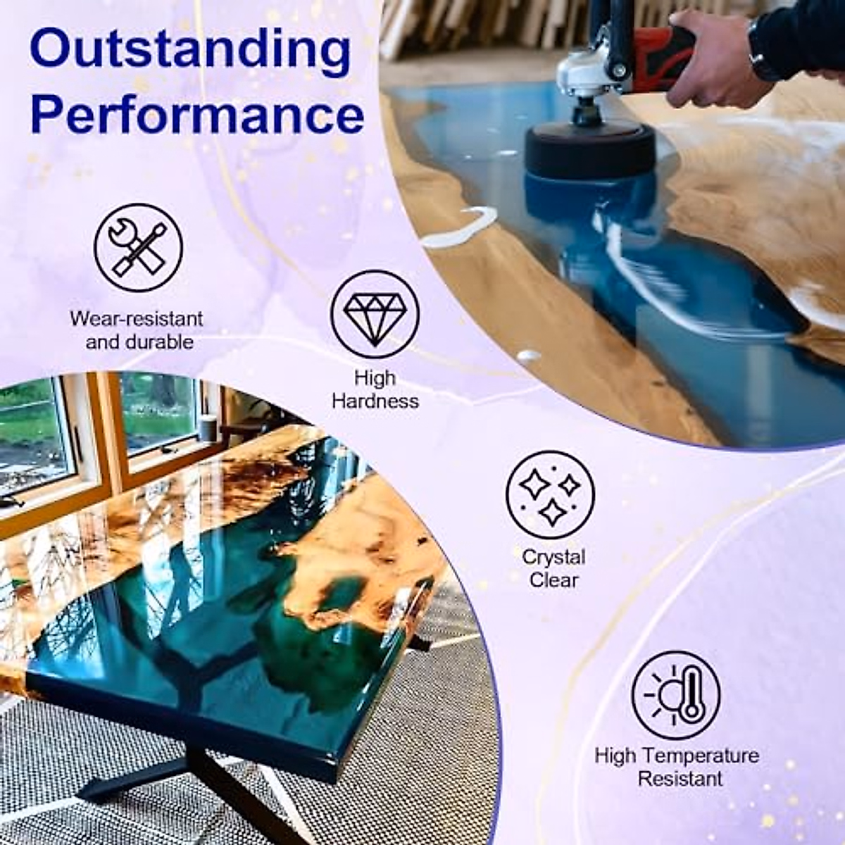 Epoxy Resin Kit 72OZ - Crystal Clear Resin Epoxy - No Yellowing No Bubble Art Resin Casting Resin for Art Crafts, Jewelry Making, Wood & Resin Molds(36OZ x 2)