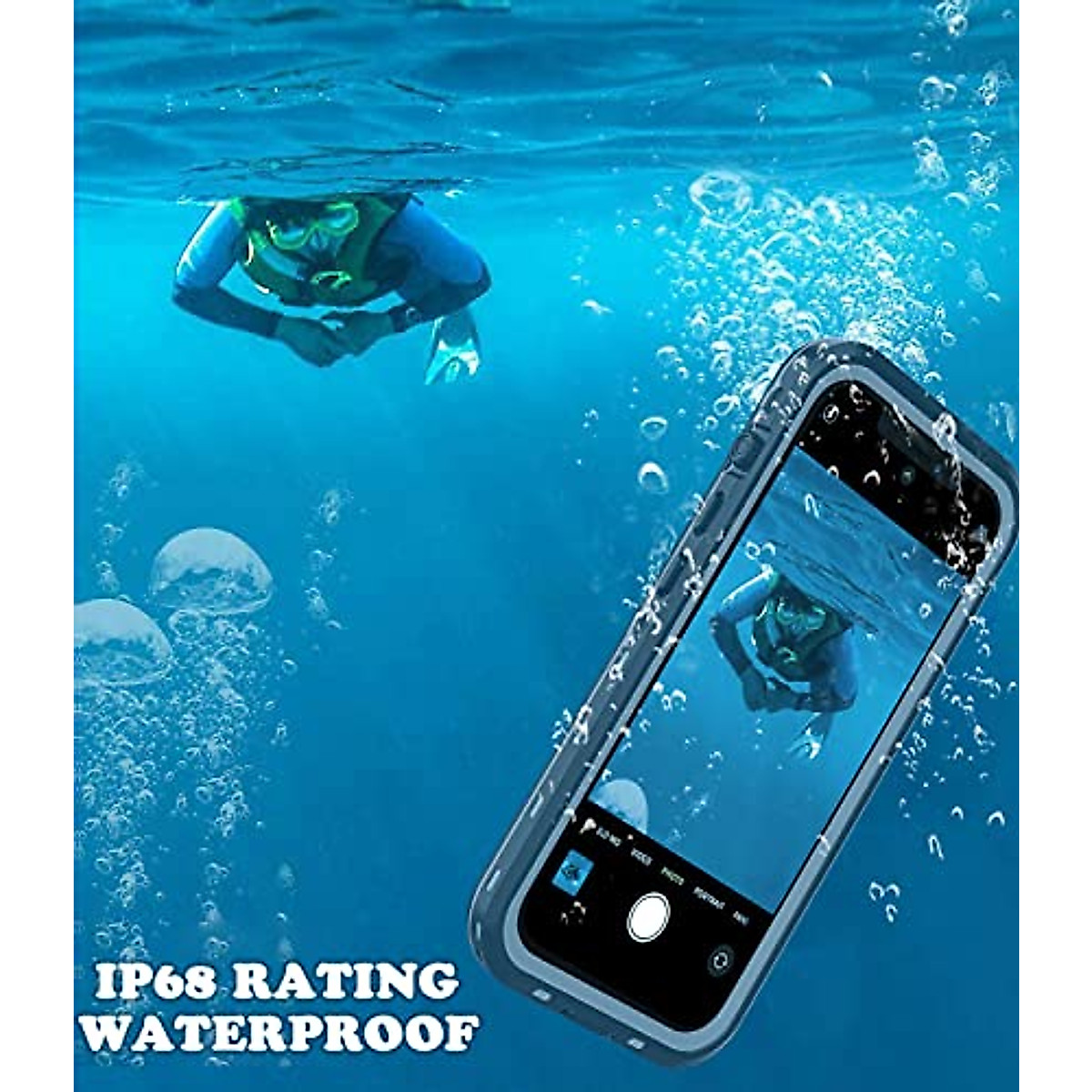Dewfoam Design for iPhone 13 Mini Waterproof Case, Shockproof Dustproof Phone Case for iPhone 13 Mini with Screen Protector, Full Body Protective Case for iPhone 13 Mini Cover 5.4'' (Black)