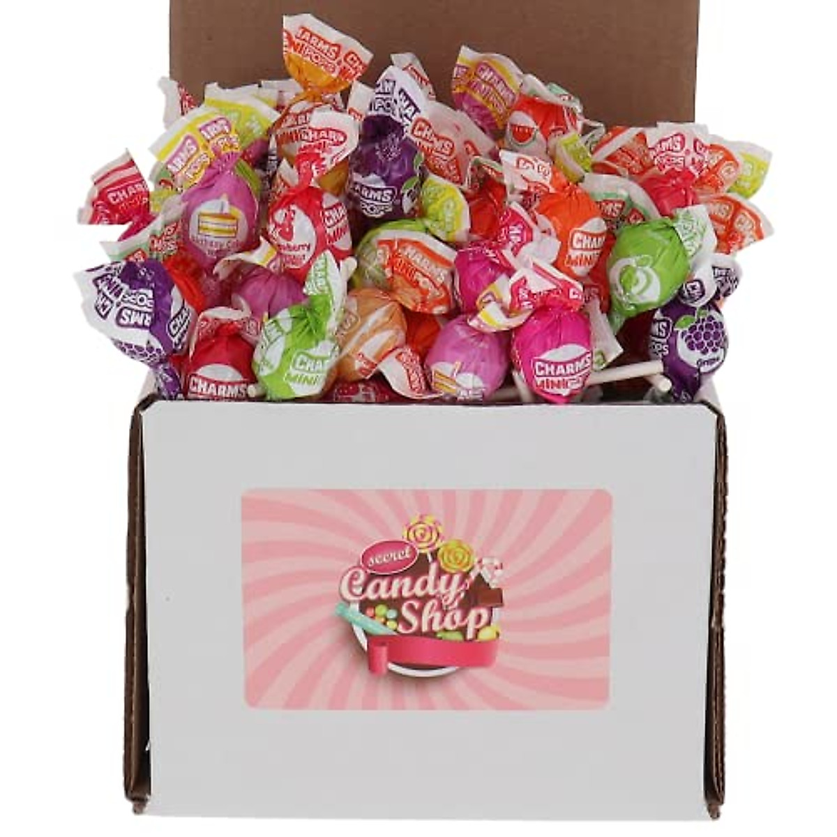 Charms Pops Lollipops Miniature Mini 50 Lollies in a Box (Assorted)