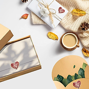 Rose Heart Stickers Roll, 1.5 inch Heart Self-Adhesive Labels for Personal and Business Use, Wedding Stickers for Favors, Love Stickers for Gift Wrap