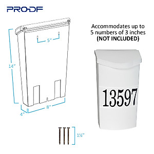 Small Plastic Mailbox for Outside Porch, Easy to Install Wall Mount, Lightweight, Heavy Duty, Rustproof, Maintenance-Free Vertical Mail Box for House - 8.25” x 4” x 13.75” (White)