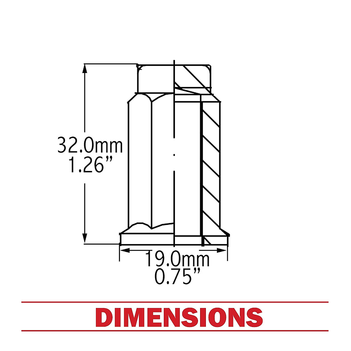Wheel Accessories Parts Set of 16 Black 10x1.25 Flat Seat ATV & UTV Lug Nuts 14mm Hex - Fits Honda, Suzuki, Arctic Cat, KTM, Yamaha, Can Am, Polaris and Can Am Commander UTV w/Flat Seat Rims
