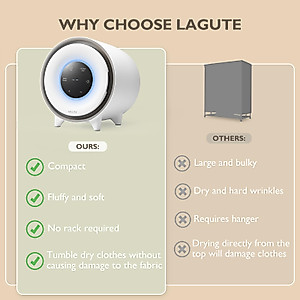 Lagute Portable Clothes Dryer, Compact Mini Electric Laundry Dryer and Clothes Underwear Warmer for Apartments, Home, Dorm, Travel RVs