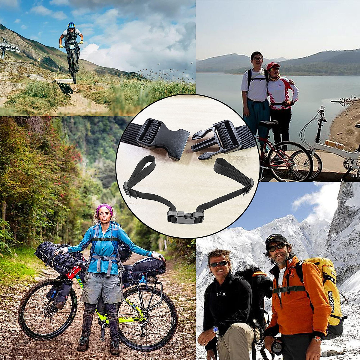 Sternum Strap for Backpacks, Backpack Chest Strap for Adults and Kids, 2 Pack Heavy Duty Adjustable Outdoor Backpack Accessories with Quick Release Buckle for Hiking Climbing Riding Runing and Blower