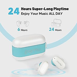 pamu Z1 Wireless Earbuds Active Noise Cancelling Earphones Bluetooth 5.2 with Dual ANC 4 Mics ENC, in-Ear Headphones with Charging Case Hi-Fi Sound, Low Latency Game Mode, Touch Control (Blue)