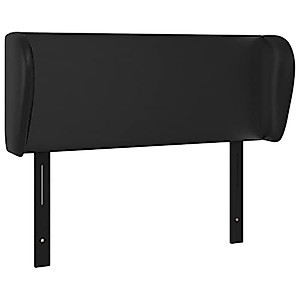 Youuihom Wood Slat Support, Upholstered Platform Bed Frame, Box Spring Bed with Mattress for Camping, patios, Gardens, Pool Decks, Black Twin Faux Leather