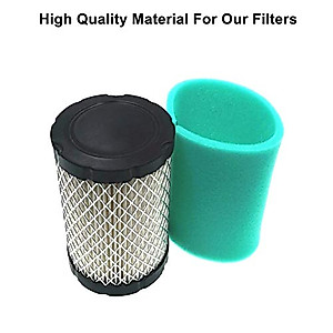 MOWFILL 2 Pack 796031 Air Filter Replace for Briggs Stratton 992376 590825 591334 594201 OEM Air Cleaner Cartridge with 797704 Pre Filter Fits Lawn Mower Air Cleaner Element