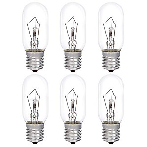 Simba Lighting Microwave Appliance Light Bulb T8 40W (6 Pack) Incandescent with E17 Intermediate Screw Base for Ovens, Under Hood, Stove Top, Range, 110V 120V 125V 130V, Dimmable, 2700K Warm White