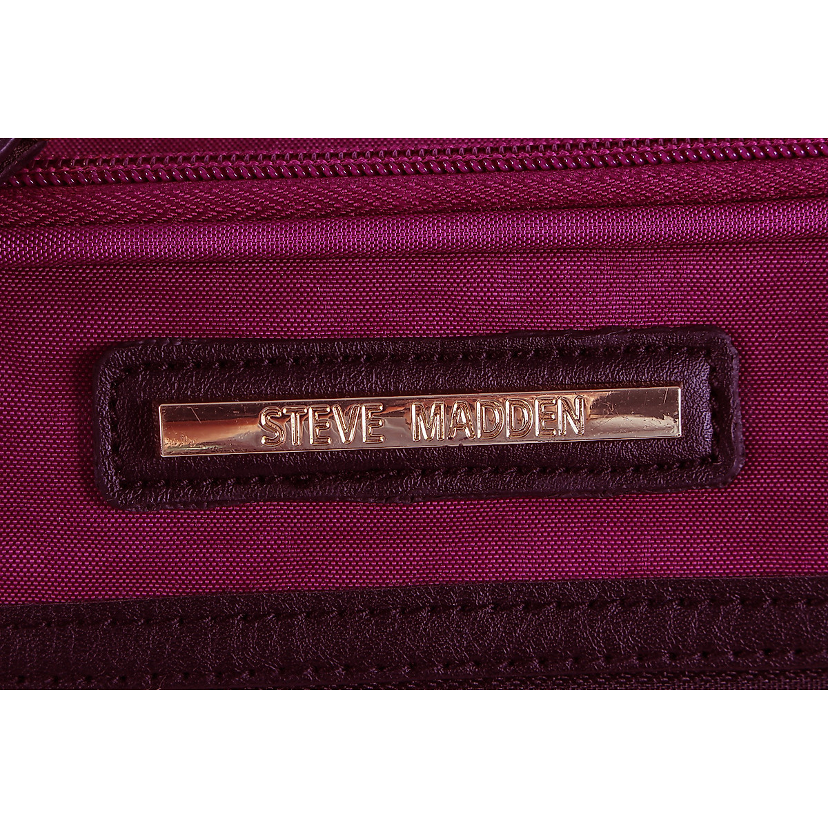 Steve Madden Designer Luggage Collection - Lightweight Softside Expandable Suitcase for Men & Women - Durable 20 Inch Carry On Bag with 4-Rolling Spinner Wheels (Peek-A-Boo Purple)