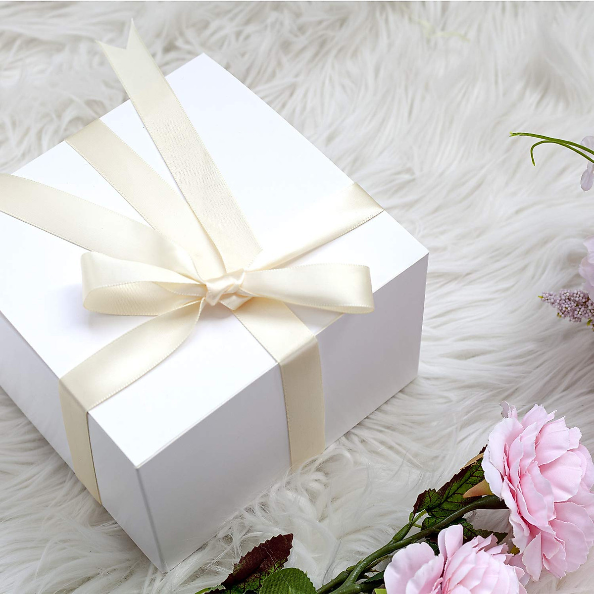 GEFTOL Gift Box 50 Pack 5 x 5 x 3.5 inches Fold Box Paper Gift Box Bridesmaids Proposal Box for Bridal Birthday Party Christmas（White）