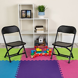 Flash Furniture 2 Pack Kids Black Plastic Folding Chair