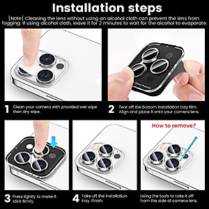 Tensea for iPhone 14 Pro / iPhone 14 Pro Max Camera Lens Protector, 9H Tempered Glass Camera Cover Screen Protector Metal Individual Ring Protector for iPhone 14Pro 6.1 inch iPhone 14 ProMax 6.7 inch 2022