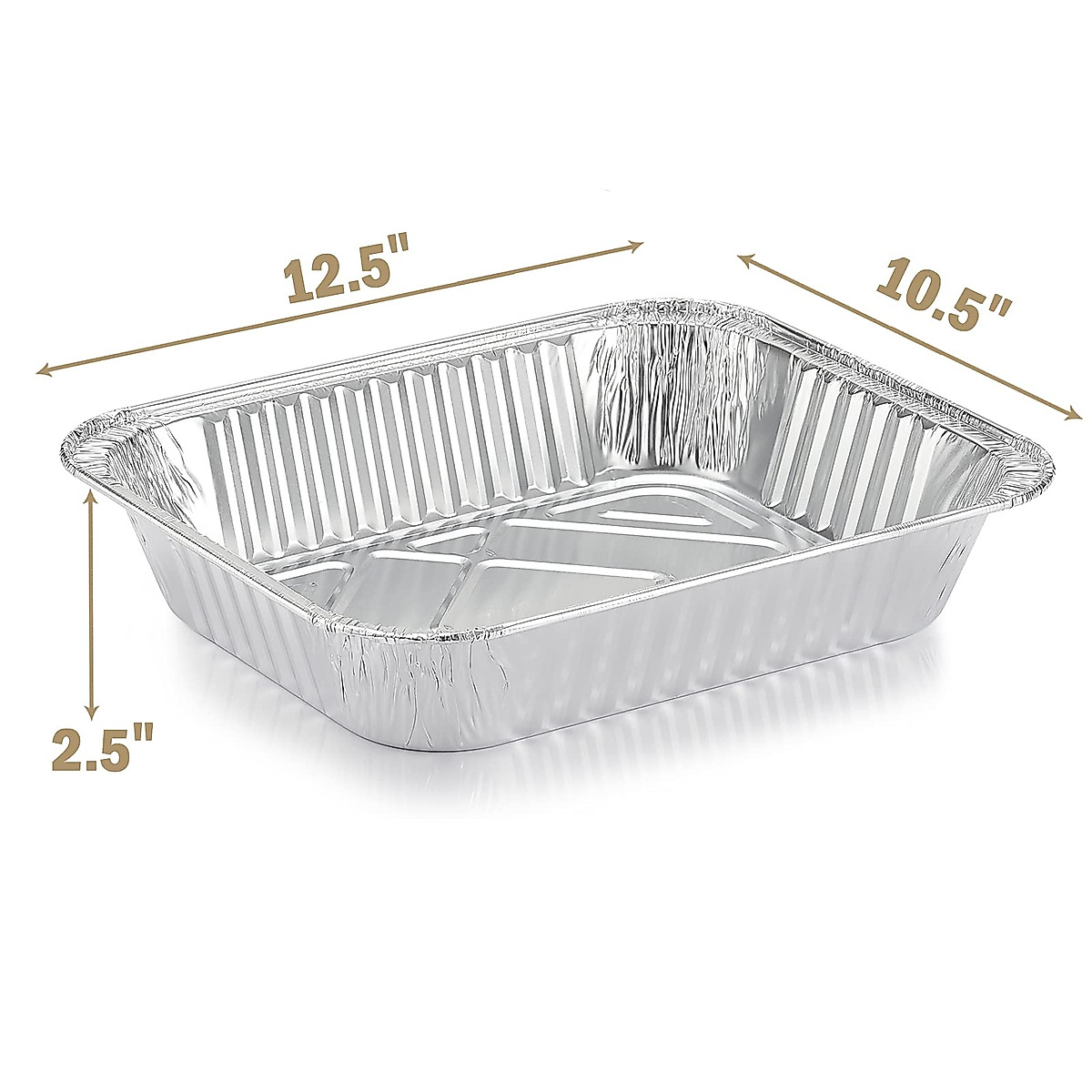 9x13 Aluminum Pans Disposable Foil Pans (10-Pack), Half Size Deep Steam Table Pans Extra Thick for Baking, Cooking, Roasting, Heating …