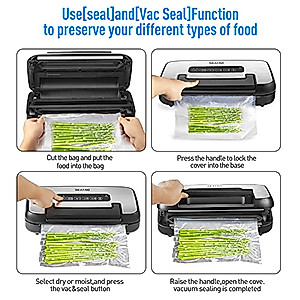 SEATAO VH5156 Vacuum Sealer, 80kpa Multifunctional Commercial and Home Vacuum Food & Glass Food Storage Containers Preserve Food Storage Containers with Lids