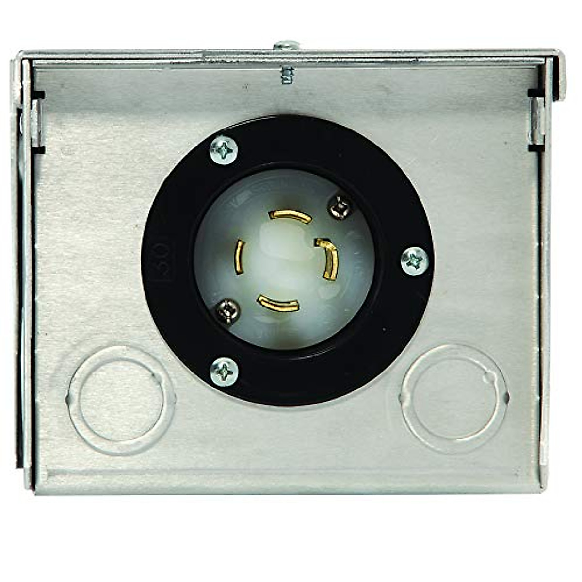 Generac 6343 30-Amp 125/250V Raintight Aluminum Power Inlet Box - Durable Outdoor Power Connection