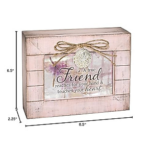 Cottage Garden Friend Heart Blush Pink Distressed Locket Music Box Plays That's What Friends are for