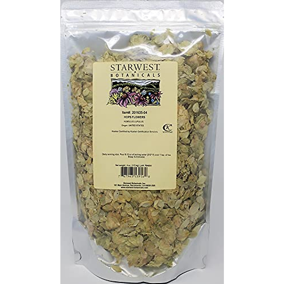Starwest Botanicals Hops Flowers Whole, 4 Ounces