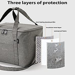 Vodiver Lunch Bag for Women Men,Leakproof Lunch Box Insulated Large Lunch Cooler Bag for Outdoor Picnic Travel Work(Navy Blue)