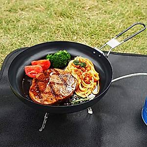 SEWACC 9 Frying Pan Saute Pan Camping Frypan Stove Grill Pan Cast Iron Grill Plate Cast Iron Griddle Pan Nonstick Bakeware Metal Cooking Utensils Iron Skillet Kettle Induction Cooker