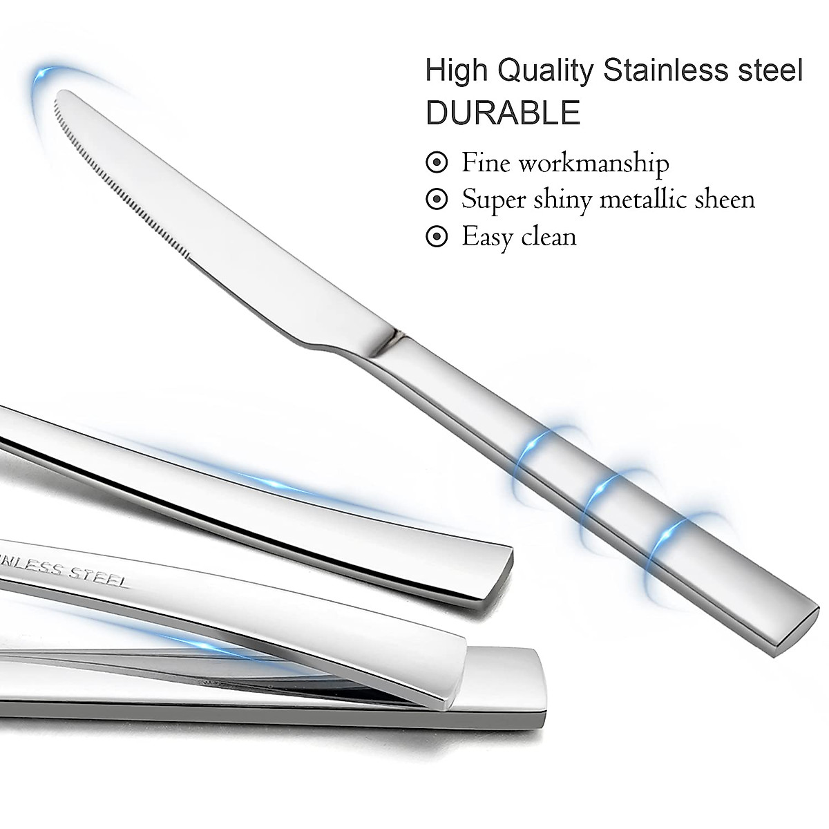 HaWare 65 Pieces Silverware Flatware Set for 12, Durable Stainless Steel Eating Utensils with Knife Fork Spoon Hostess Tableware, Modern Elegant Ergonomic Design, Dishwasher Safe