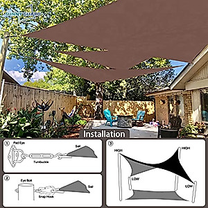 SUNNY GUARD Sun Shade Sail 6.5' x 10'Rectangle Brown UV Block Sunshade for Backyard Yard Deck Patio Garden Outdoor Activities and Facility