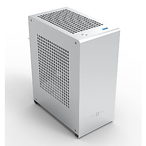 ZZEW A1P Mini-ITX Case, Micro ITX PC Case, Mini Computer Case in Silver Color, Full Aluminum Small Gaming Case with 3.0 Dual Reverse PCI Riser Cable