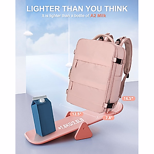 bergsalz Backpack For Women Travel Bag Weekender Lightweight Medium Backpack For Men Hiking Waterproof Gym Bag Travel Essentials Pink Canvas Bag Carry On Backpack For Sport Fan Laptop Bag