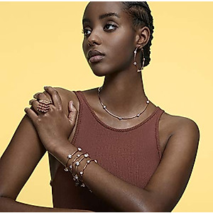 SWAROVSKI Constella All-Around Necklace, Clear Circle-Cut Crystal with a Rose-Gold Tone Finish Chain, part of the Swarovski Constella Collection