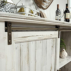 Sauder Barrister Lane Credenza, for TVs up to 60", White Plank finish