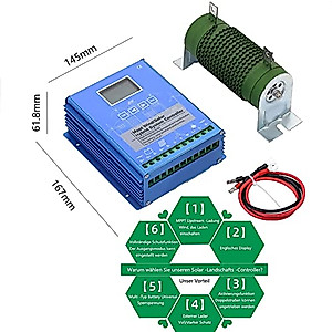 RETRIN Wind Solar Hybrid Controller,12V/24V/48V LCD Display MPPT Boost Charging Multifunctional Wind Solar Controller,Battery Off Grid Controller Wind Turbine Solar Hybrid MPPT Charge Boost,5000w-24V