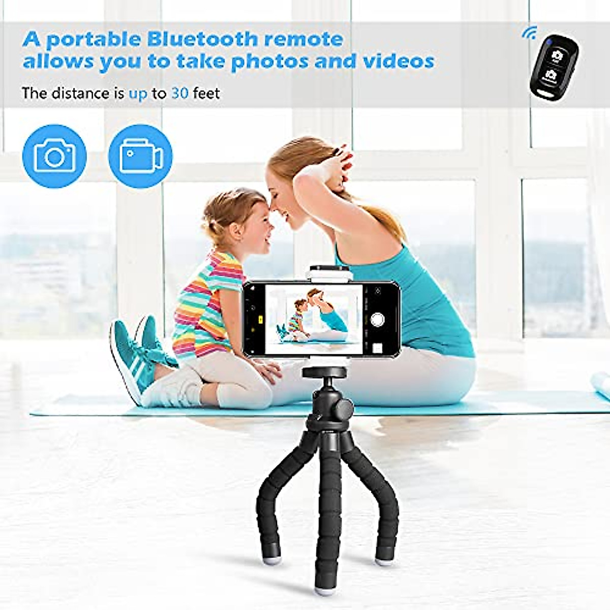 UBeesize Phone Tripod, Portable and Flexible Tripod with Wireless Remote and Clip, Cell Phone Tripod Stand for Video Recording