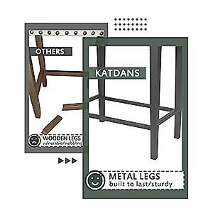 KATDANS Grey Bar Stools Set of 2 Counter Height 24 Inches Backless Barstools for Kitchen Counter Modern Saddle Stools Velvet Nailhead Upholstered Stools, KS718PN