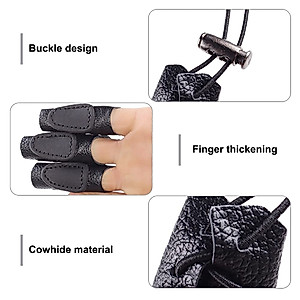 MiOYOOW Archery Glove, Adjustable Portable Three Finger Gloves Archery Accessories for Recurve Compound Bow
