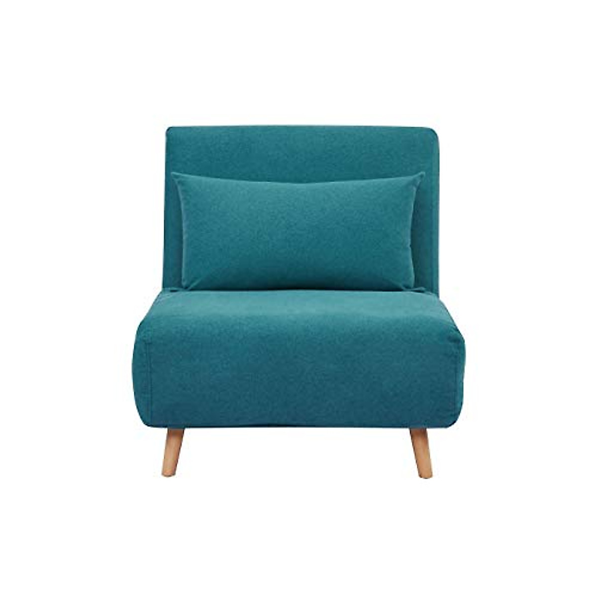 GIA Tri-Fold Convertible Polyester Sofa Bed Chair with Removable Pillow and Legs, Peacock Blue 1 pack