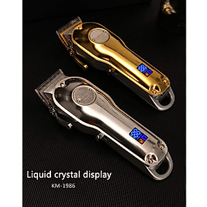 KEMEI Mens Clipper Cordless Hair Clippers, Razor Electric Professional Beard Trimmer Grooming Shaving Machine Self Hair Cutting Haircut Trimmers Cutter，Gold