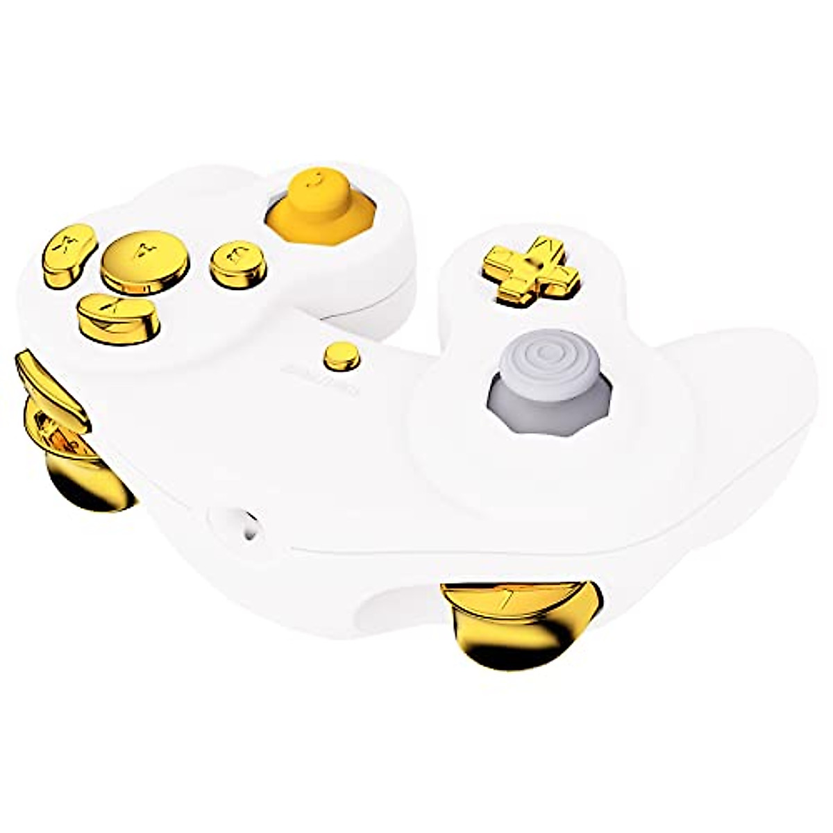 eXtremeRate Chrome Gold Repair ABXY D-pad Z L R Keys for Nintendo Gamecube Controller, DIY Replacement Full Set Buttons Thumbsticks & Tools for Nintendo Gamecube Controller - Controller NOT Included