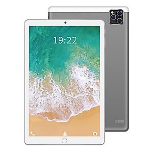 Tablet 10.1Inch Android 8.1 3G Phone Tablets with 16GB Storage Dual Sim Card 2MP Camera WiFi Bluetooth GPS Quad Core HD Touchscreen Support 3G Phone Compatible with Ipads Tablets (Silver, One Size)