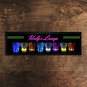 Bang Tidy Clothing Personalized Bar Runner Mat - Novelty Beer Gifts for Home Bars - Shots