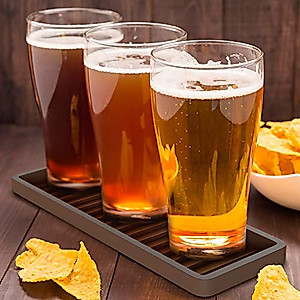 ZAPPOWARE Silicone Kitchen Sink Caddy Sponge Holder 12x4.7 Gray - Bathroom Vanity Tray Organizer, Soap Tray for Dish Scrubber, Soap Dispenser