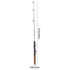 BESPORTBLE Fish Reels 1pc ice Fishing Rod Fly Fishing Rod ice Rod Practical Fishing Rod Ultralight Fishing Pole Freshwater Fishing Pole ice Fishing Purple Striped bass Portable Child Resin