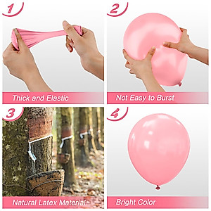 Easter Balloons 60Pcs Balloons 12 Inch Light Pink Balloons Happy Birthday Balloon for Arch Decoration Latex Balloons Bachelorette Balloons Matte Balloons for Wedding Party Graduation Baby Shower