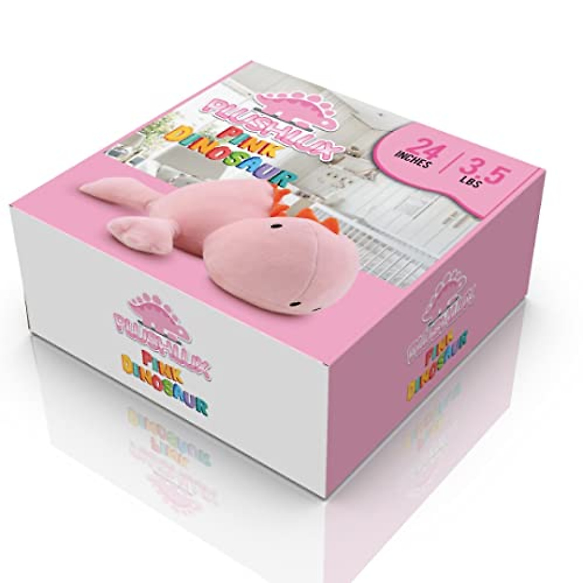 plushlux 3.5lbs Weighted Stuffed Dinosaur Plush for Anxiety 24" | Giant Dino Animal Throw Pillow Toy for Loved Ones