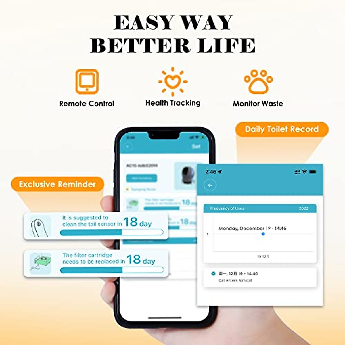 PETNF Self Cleaning Cat Litter Box with App,No More Scooping Automatic Cat Litter Box with Infra-Red Sensor System,Excellent Odor Removal,Ultra-Quiet Electric Kitty Litter Boxes for Multi-Cats