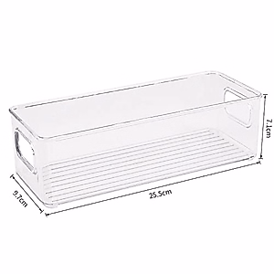 Beilay Kitchen Refrigerator Cabinet or Pantry Storage Organizer Bin with Handles for Breast Milk, Pouches, Jars, Bottles, Formula, Juice Boxes A1