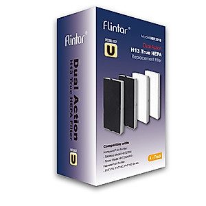 Flintar 4-Pack Replacement Filter U, Compatible with Honeywell HEPAClean U Filter HRF201B and Febreze FRF102B, Fits HW HHT270, HHT290 and Febreze FHT170, FHT180, FHT190, Upgraded H13 True HEPA filter