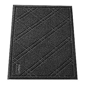 Lifewit Door Mat, 24"×35", Traps Dirt Front Doormats, Non Slip Low-Profile, Durable & Washable Indoor Door Rugs for Entryway, Entrance, Garages, Decks, Patios, Black