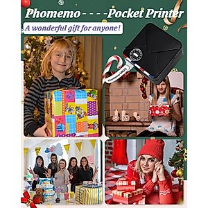 M02S Portable Mini Pocket Printer Wireless Bluetooth Thermal Printer Photo Printer Mobile Printer Sticker Maker Compatible with iOS and Android 300dpi High Resolution
