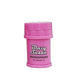 BLazy Susan Mini 4-Piece Herb Saver Grinder (Pink)