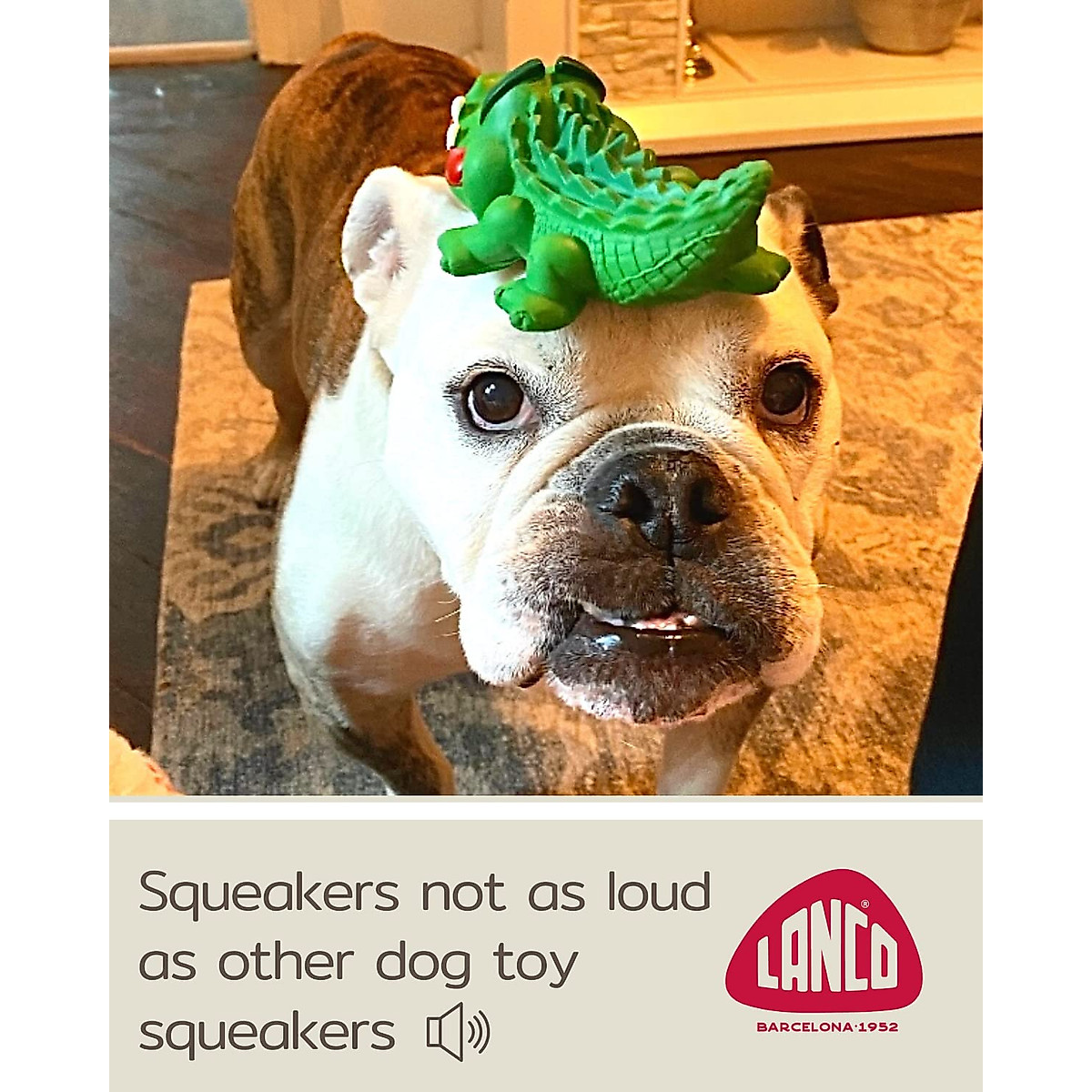 Crocodile Sensory Dog Toy Natural Rubber (Latex), Lead-Free & Chemical-Free, Complies to Same Safety Standards as Children’s Toys, Soft & Squeak